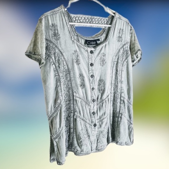 Coline | Tops | Coline Boho Embroidered Rayon Top | Poshmark